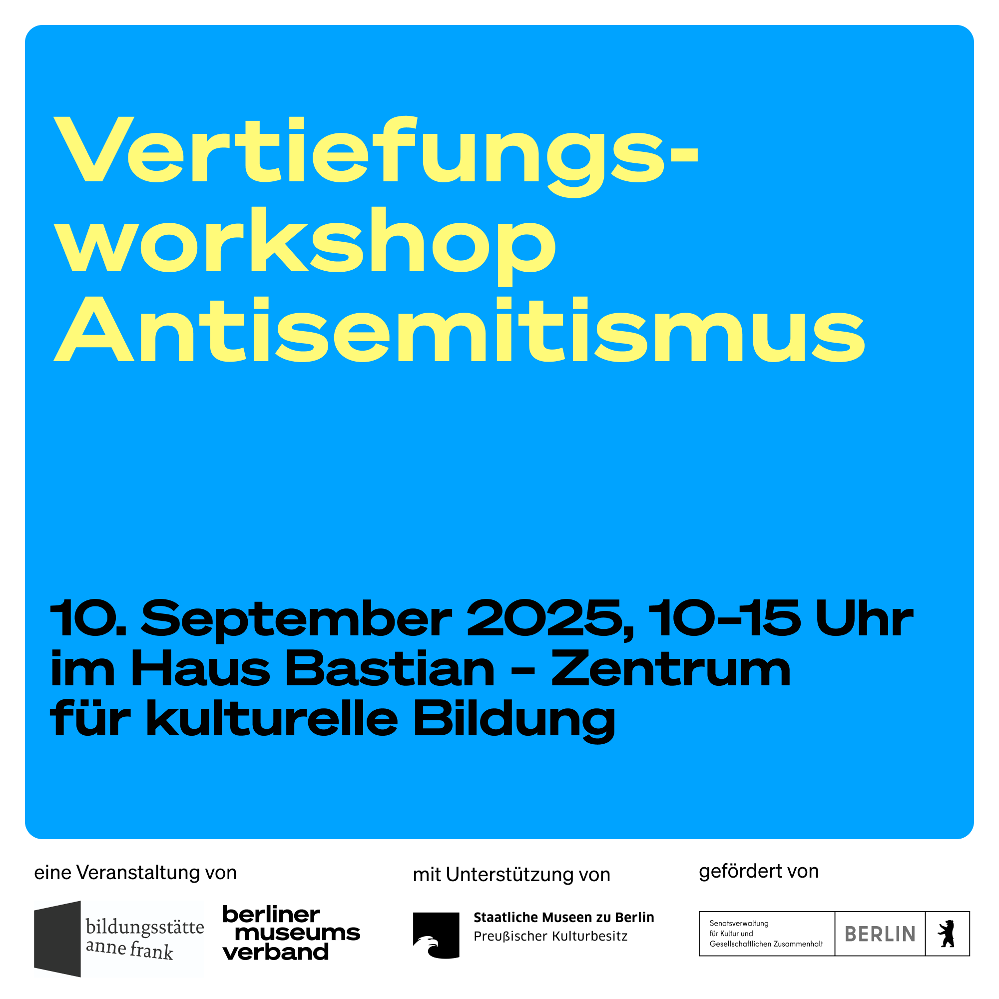 Workshop-Reihe Antisemitismus und Rassismus – Berliner Museumsverband e.V.